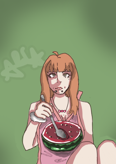 Watermelon girl - ibisPaint