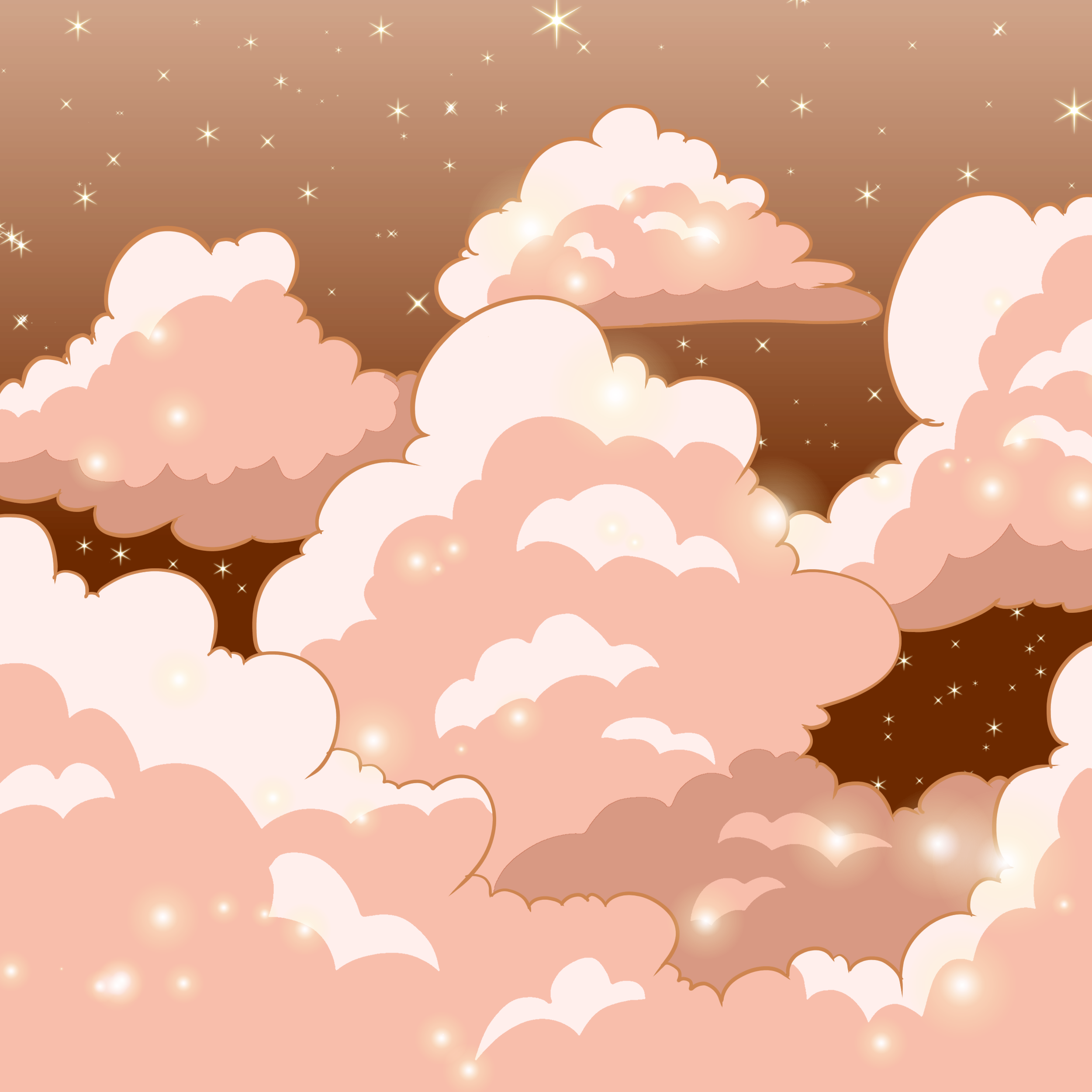 orange cloudy sky - ibisPaint