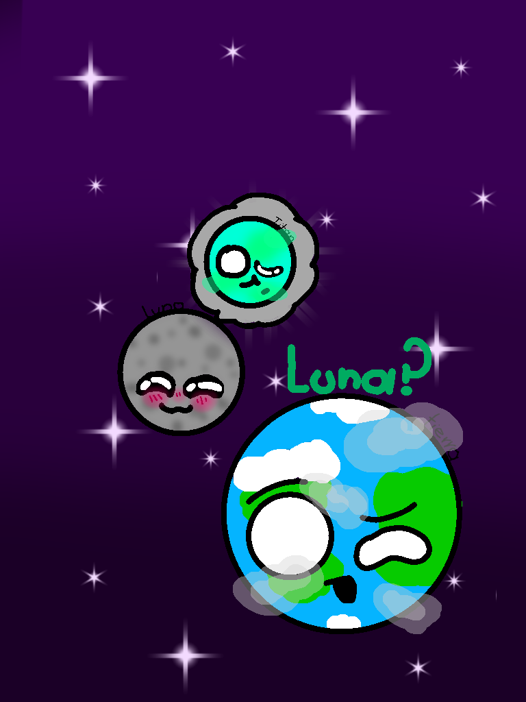 moon thinking about titan - ibisPaint