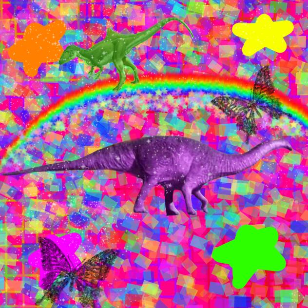 Stinky dinosaur collage - ibisPaint