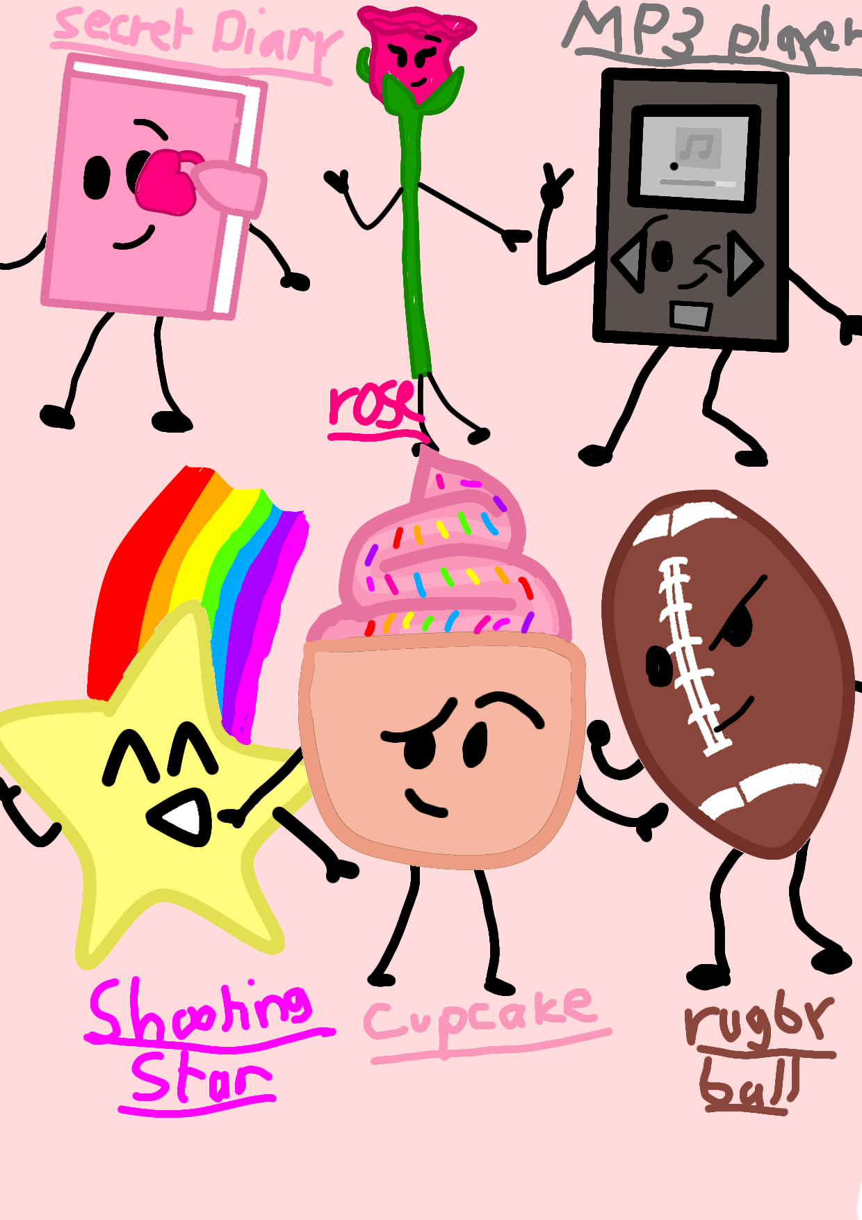 Bfdi Girl Power team (fan made)(remake) - ibisPaint