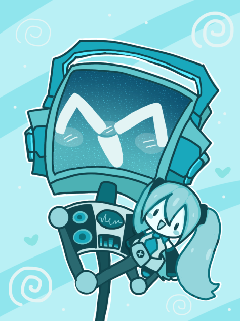 Fandroid and a miku plush - ibisPaint