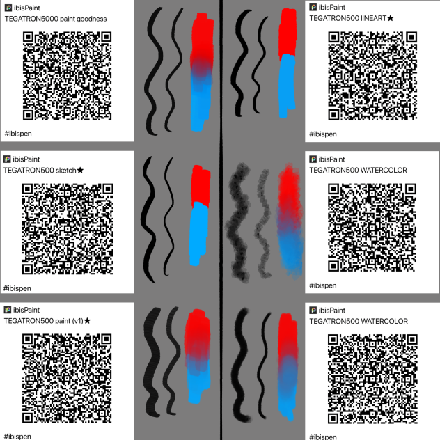 TEGATRON 5000 complete brush set - ibisPaint