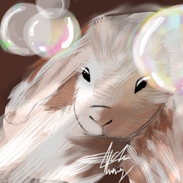 Bunny and bubbles - ibisPaint