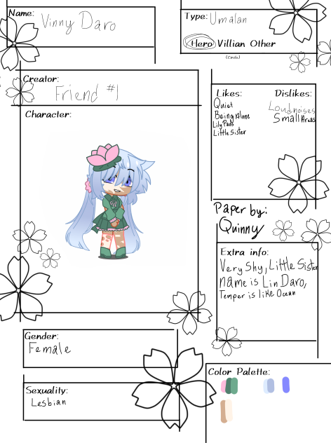 My friends character sheet - ibisPaint