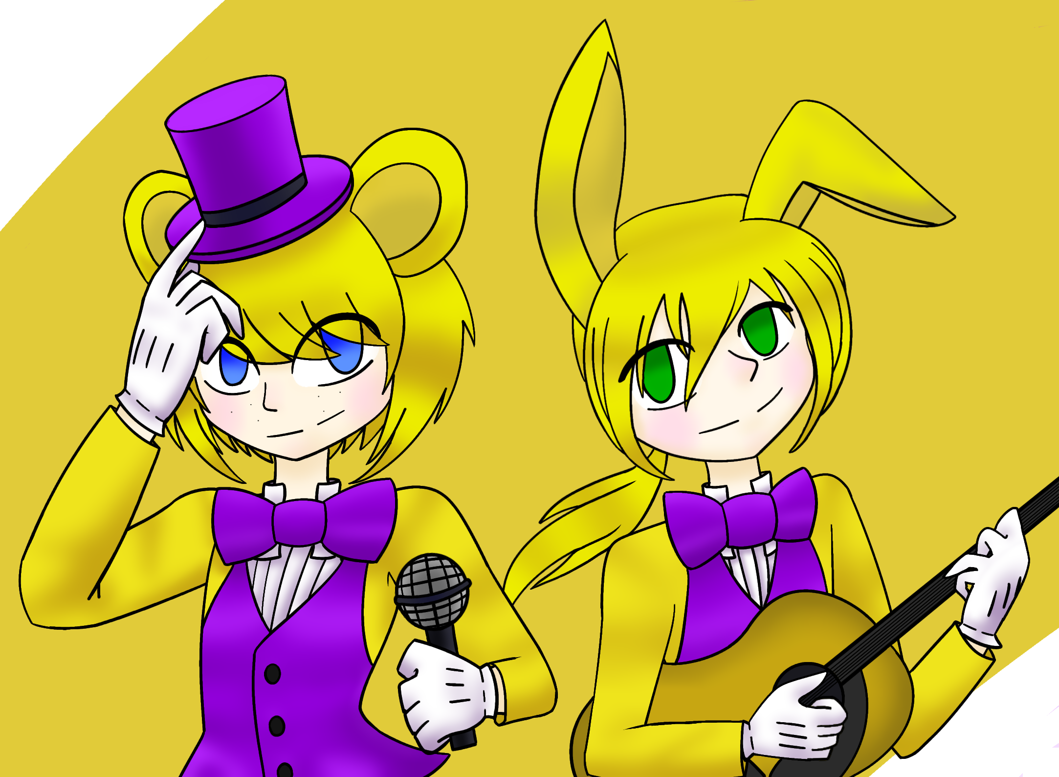 Fredbear and Springbonnie the old show - ibisPaint