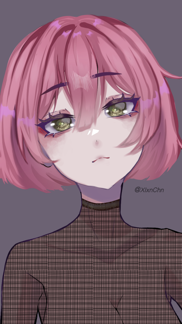 pink haired girl ( ꈍᴗꈍ) - ibisPaint