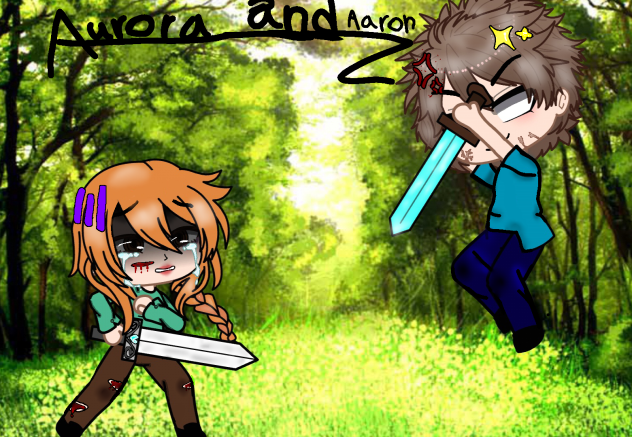 Alex and herobrine (war) - ibisPaint