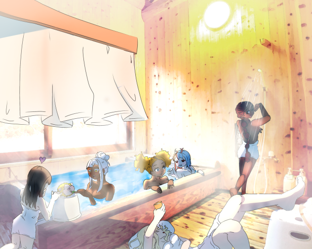 bOB and friends went to a bath house! - ibisPaint