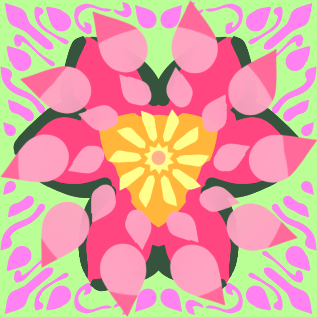 lotus pattern tile - ibisPaint