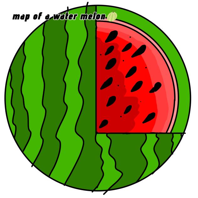 A map of a water melon 🍈 - ibisPaint