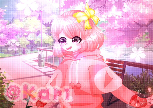Kari cute đi ngắm hoa anh đào cute😻 - ibisPaint