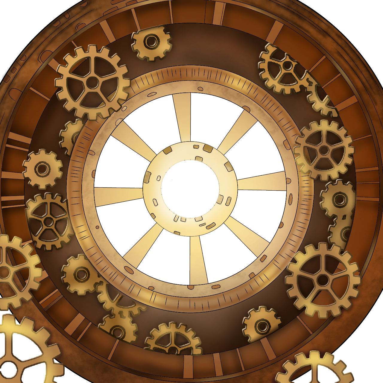 steampunk outline background - ibisPaint