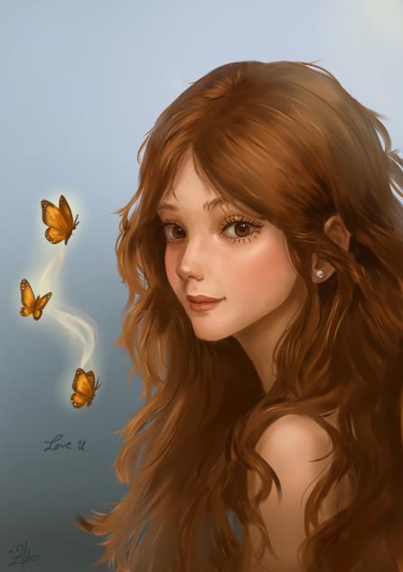 Soft Girl With Butterflies 🦋 - ibisPaint