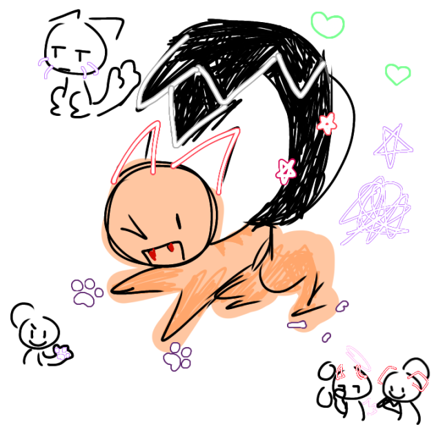 gato with hand - ibisPaint