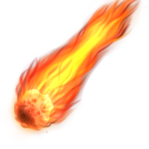 burning asteroid - ibisPaint