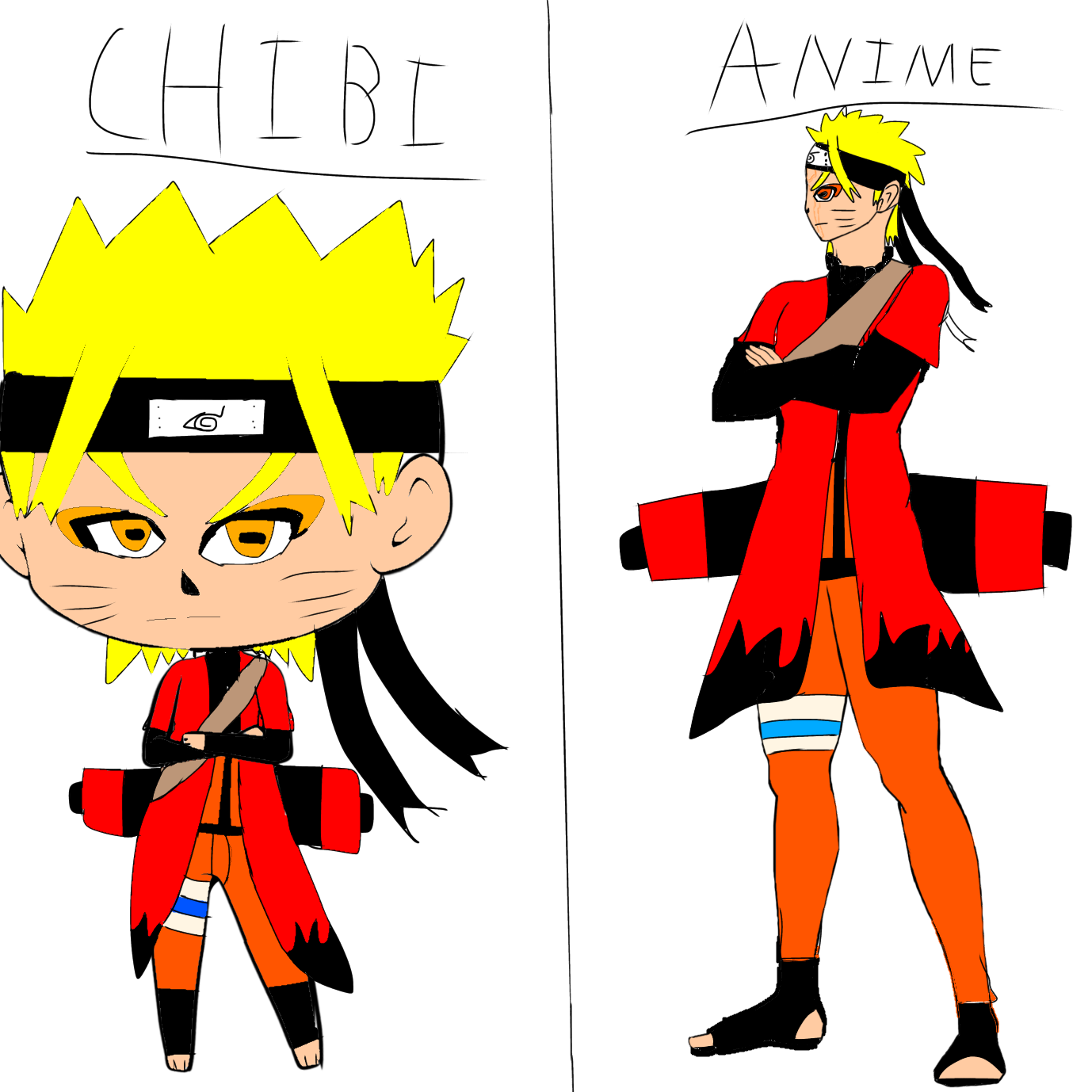 Naruto sage mode chibi vs Anime - ibisPaint