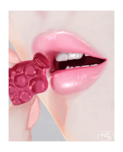 Study lips & 🍬 - ibisPaint
