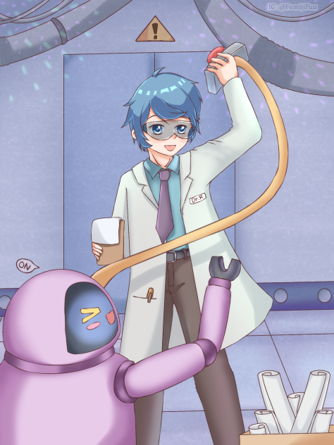 Scientists and Robot - ibisPaint