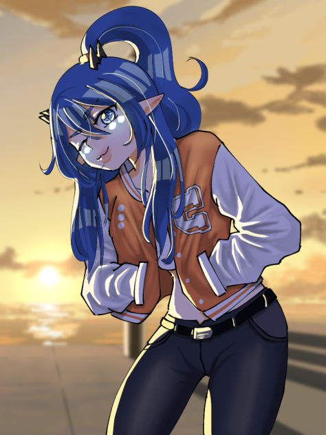ponytail cali at the beach - ibisPaint