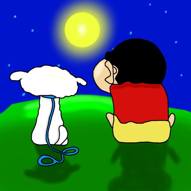 Shin-chan y Nevado Noche wallpaper - ibisPaint