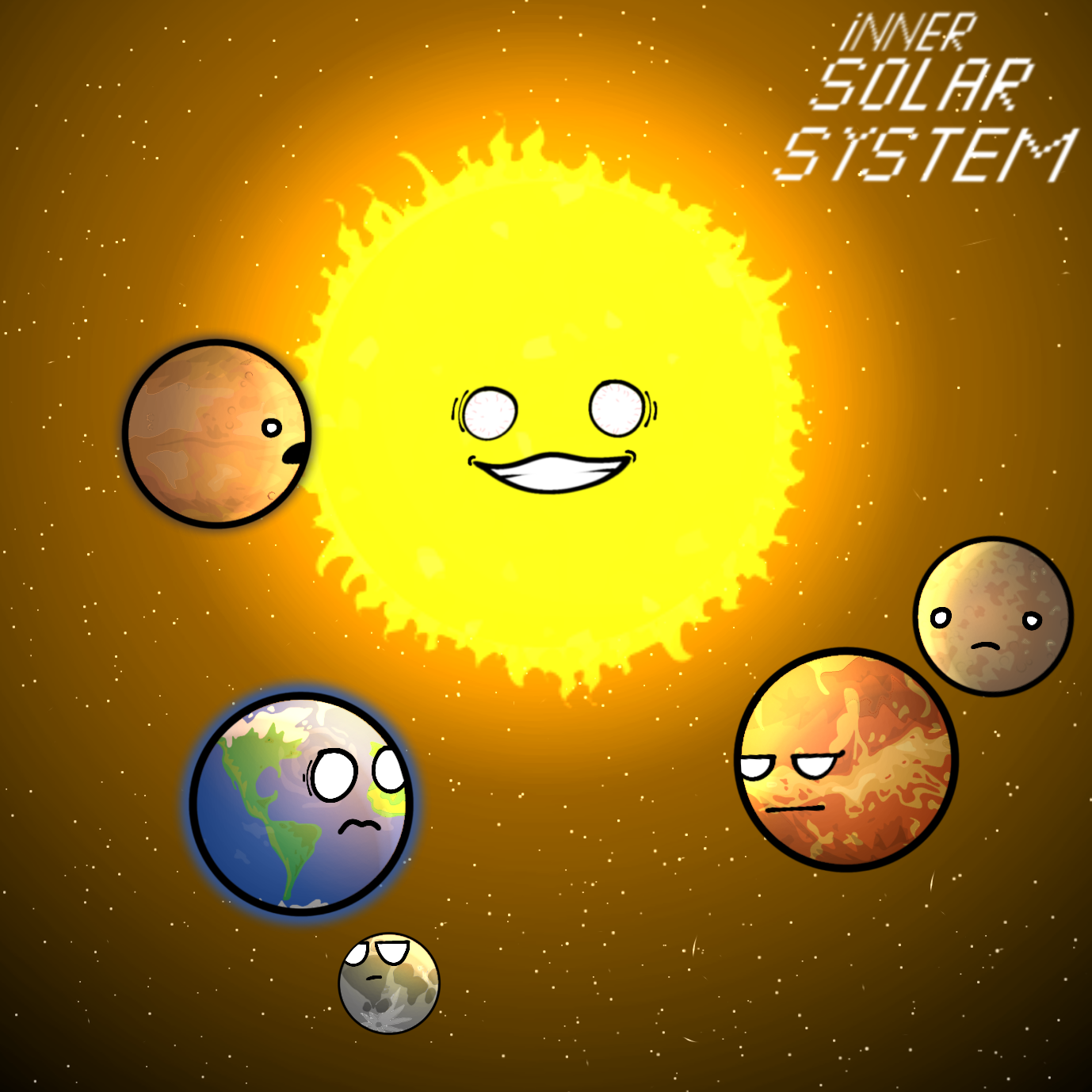 Inner solar system with face - ibisPaint