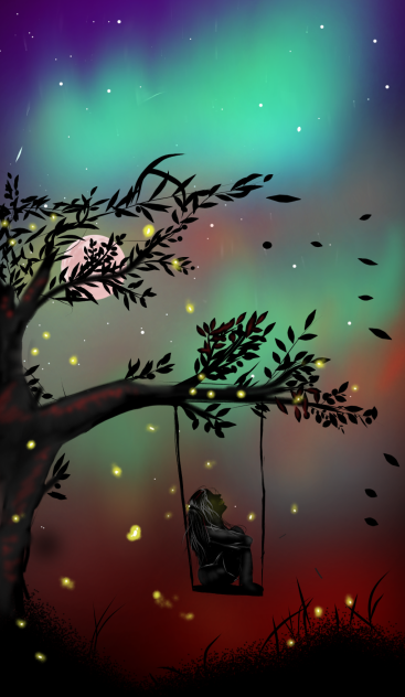 Girl at the borealis - ibisPaint