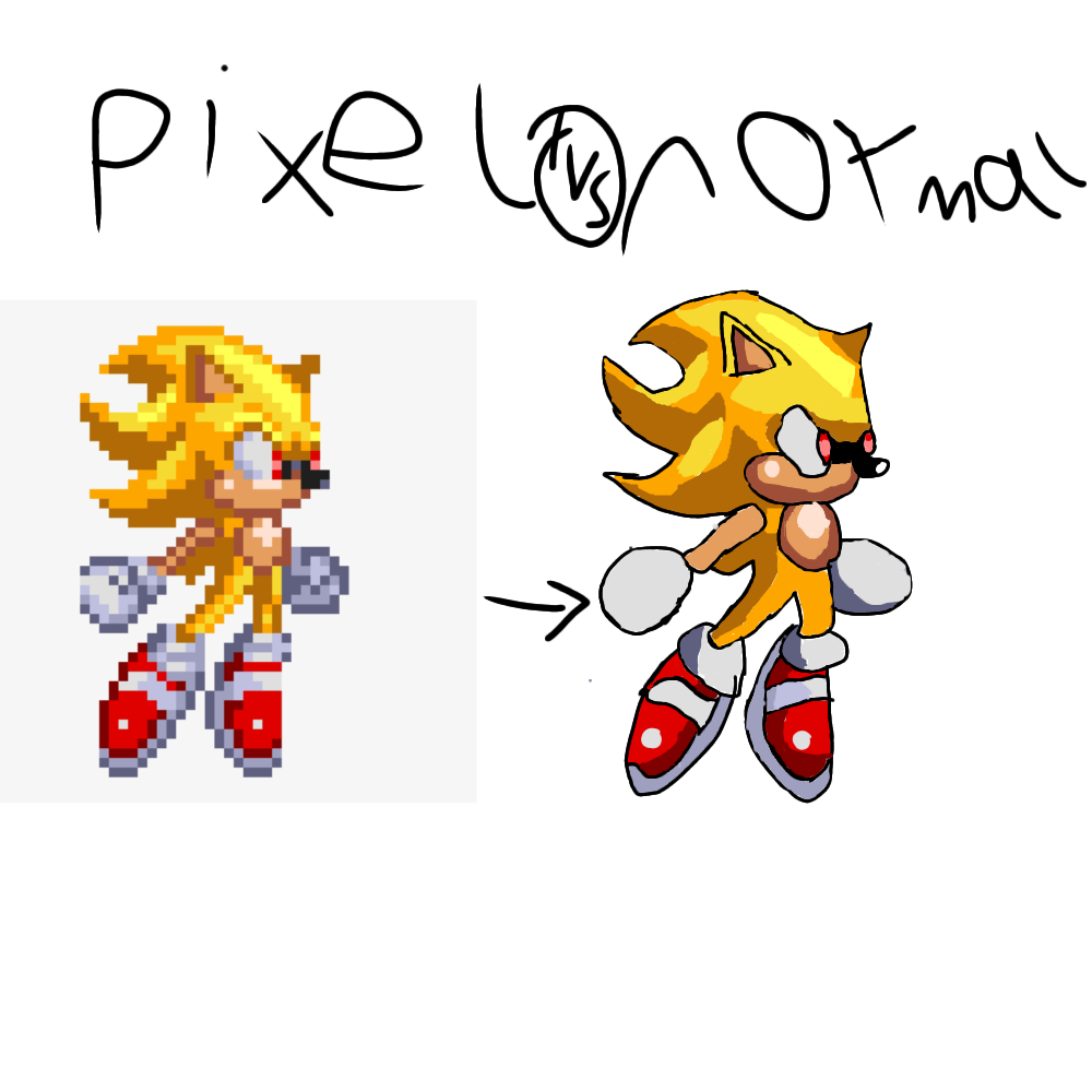 pixelated super sonic to normal super so - ibisPaint