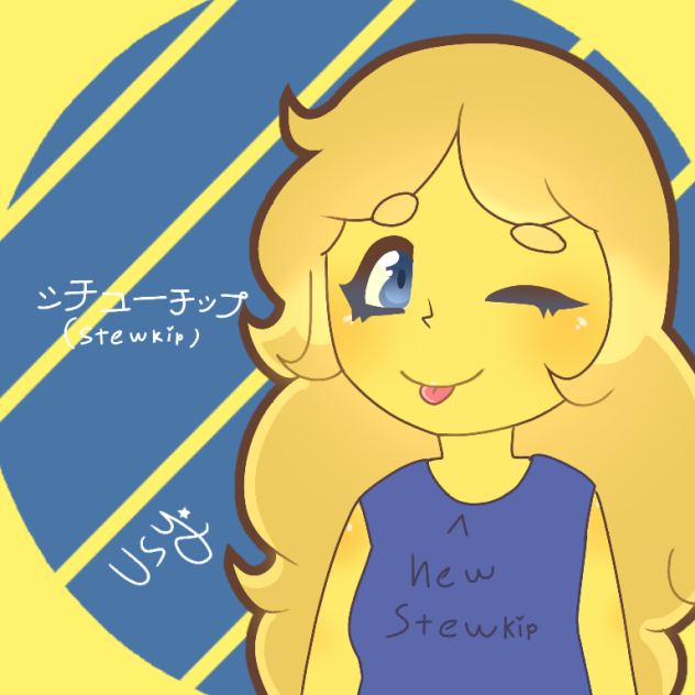 Blue and yellow stripes - ibisPaint