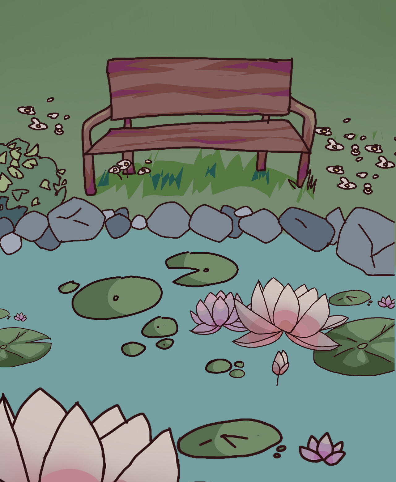 lotus pond - ibisPaint
