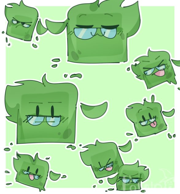 Floaty the Minecraft slime💚 - ibisPaint
