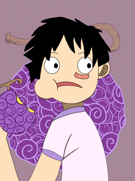Luffy Eating Devil fruit - ibisPaint