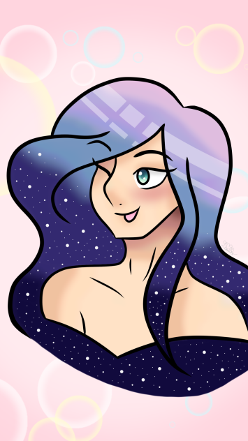 Galaxy Haired Girl - ibisPaint