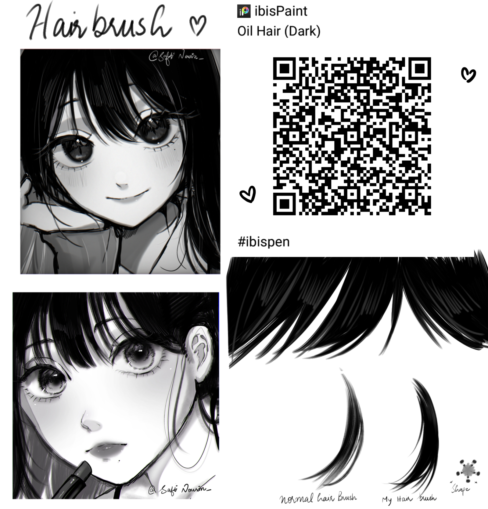 Oil hair (dark) - ibisPaint