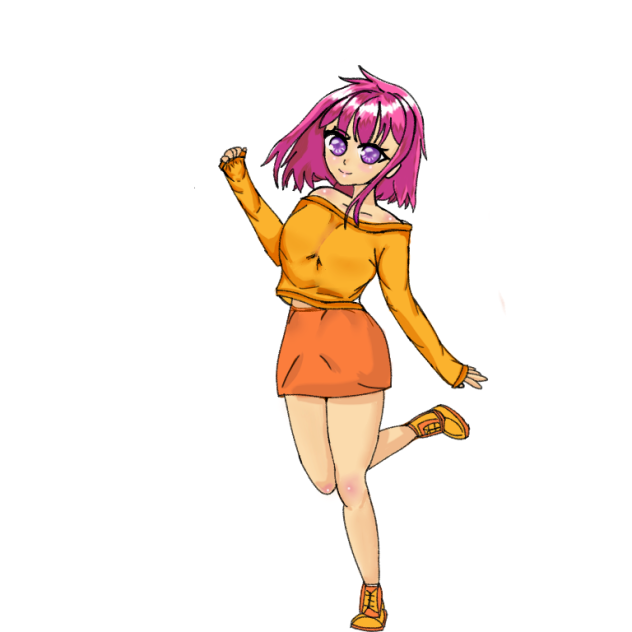 posing girl - ibisPaint