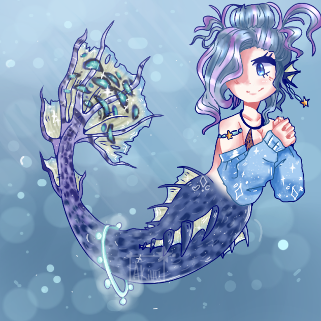 Mermaid mood board drawing - ibisPaint