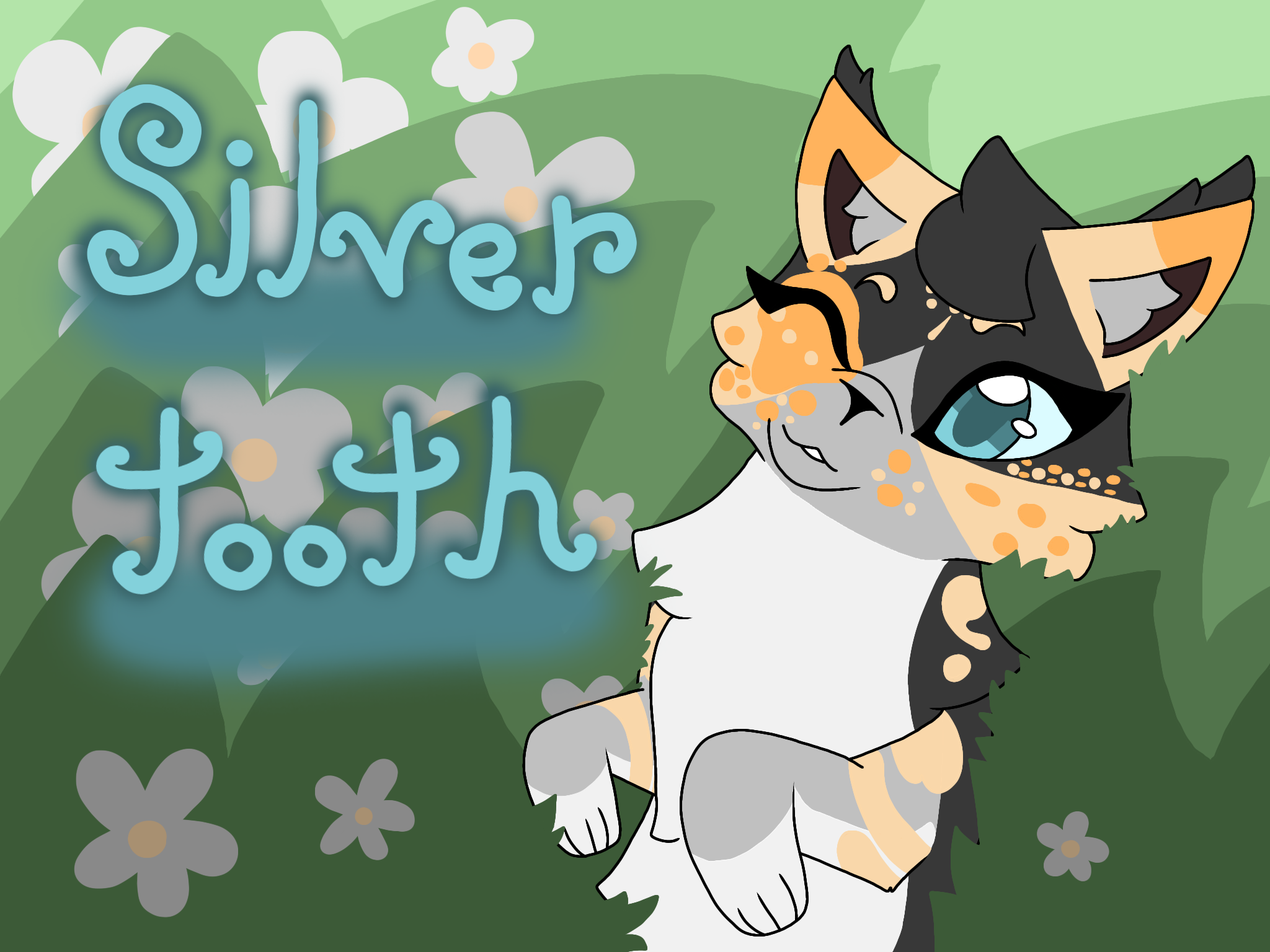 Silvertooth in a meadow - ibisPaint