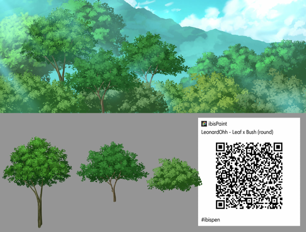 Leaf and Bush brush - ibisPaint