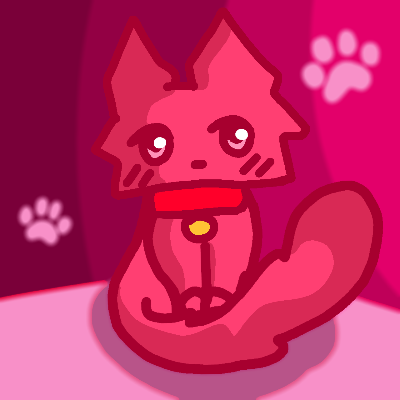 Cat pink red - ibisPaint