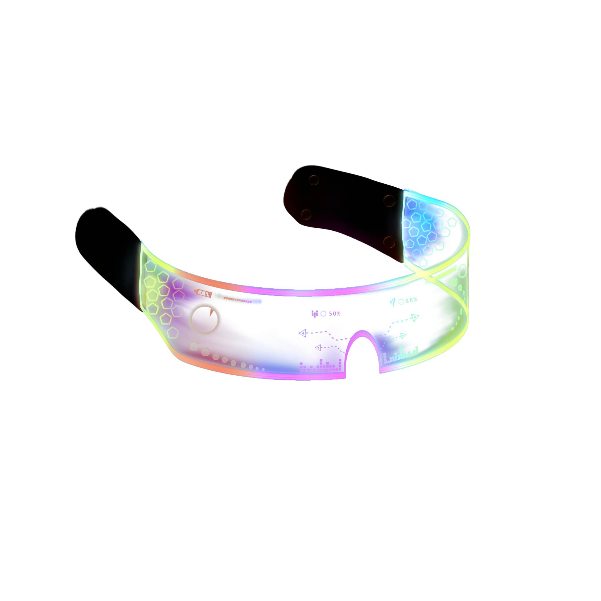 Transparent Led Goggles - colorful - ibisPaint