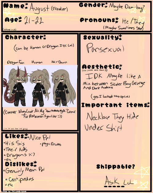 Character Sheet For Connor - ibisPaint