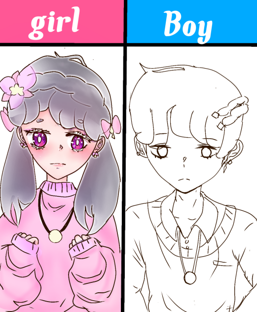 Collaborative coloring, gender - ibisPaint