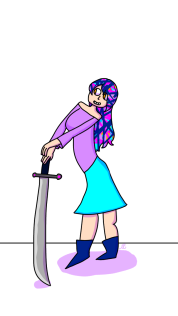 Neon swordsman - ibisPaint