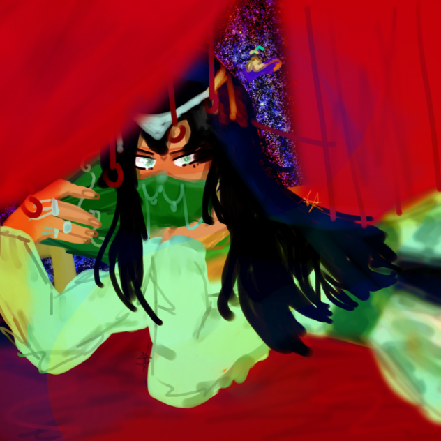 girl with a fan - ibisPaint