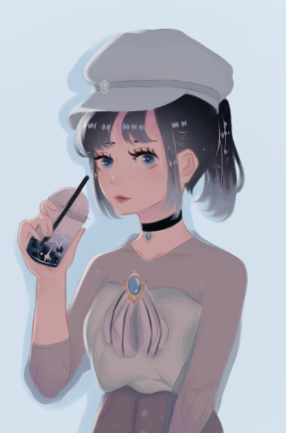 Blue bubble tea - ibisPaint