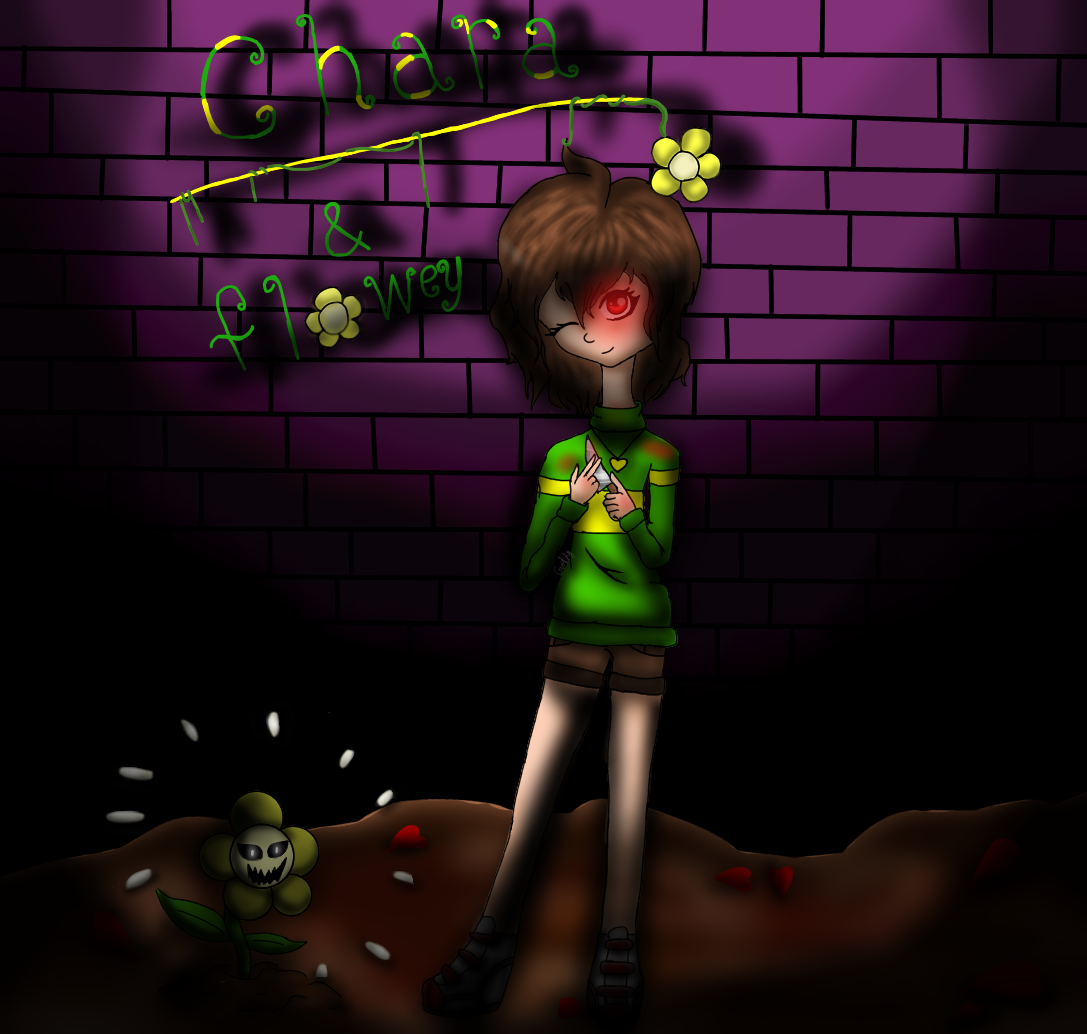 Chara and Flowey - ibisPaint