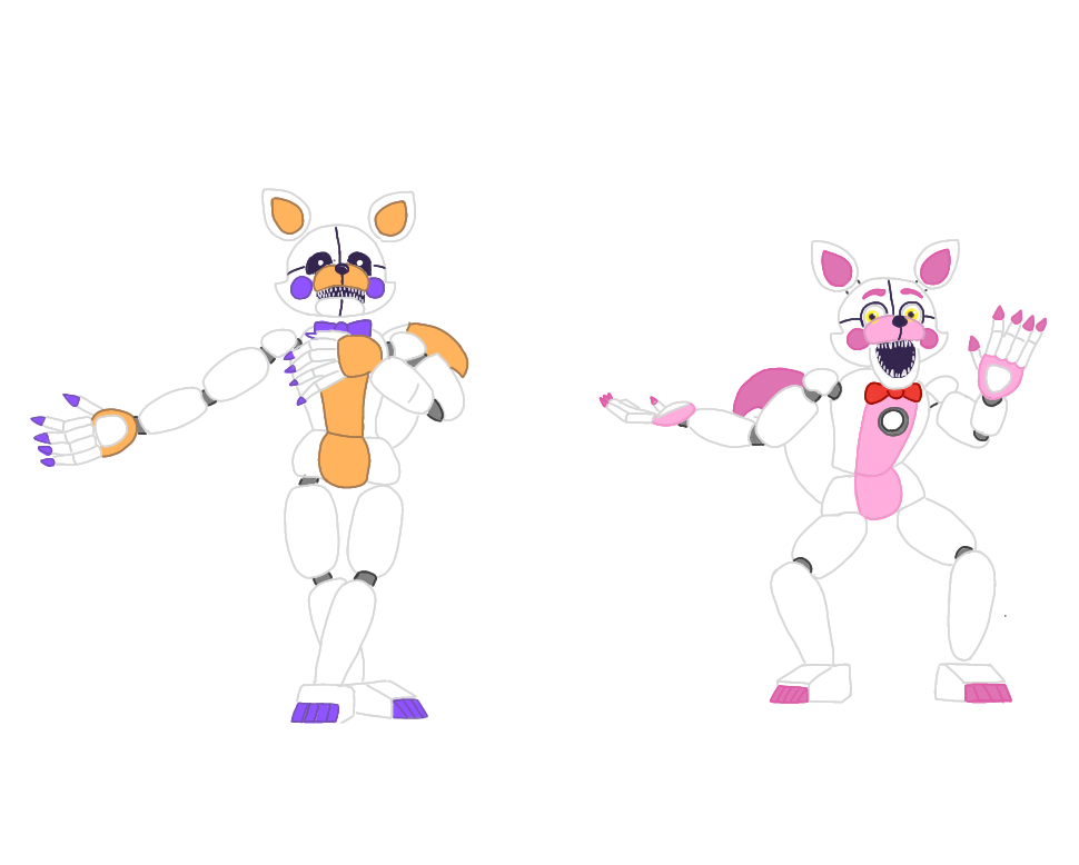 funtime foxy and lolbit - ibisPaint