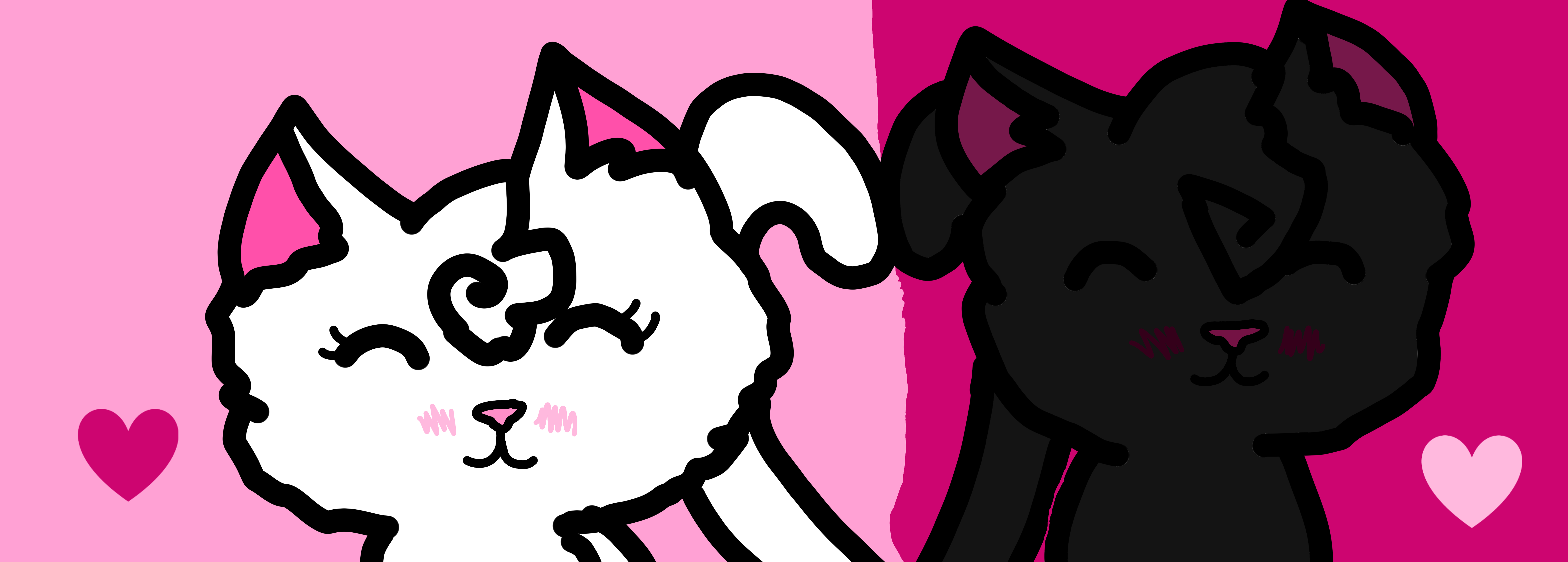 black and white cat - ibisPaint