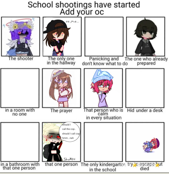 School shooting reactions - ibisPaint