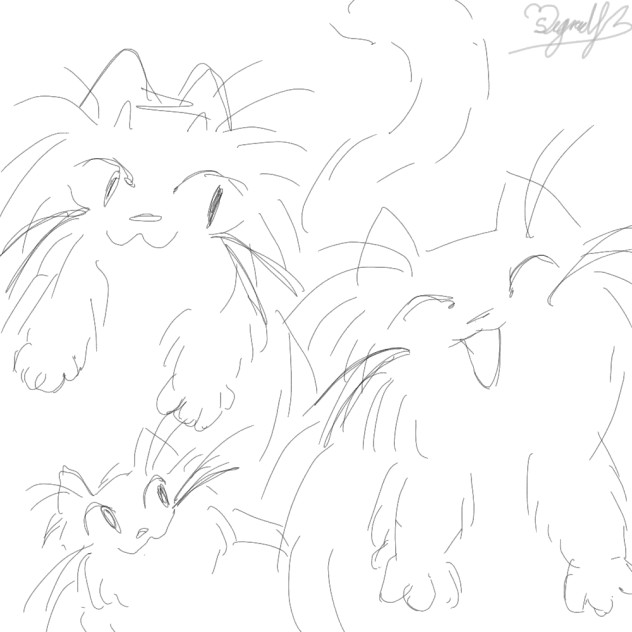 Three Cats - ibisPaint